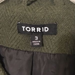 torrid | Jackets & Coats | Dark Green And Leather Coat | Poshmark